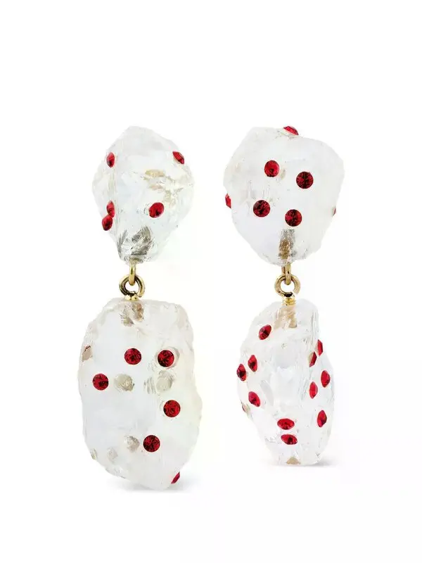 Marni Pietra Dura Drop Earrings - White