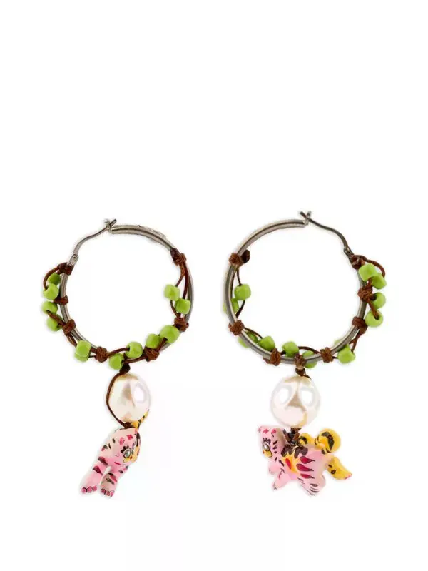 Marni Tiger-pendant Hoop Earrings