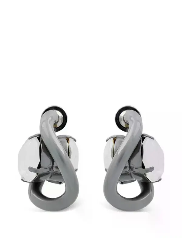Marni Crystal Enamel Earrings - Grey