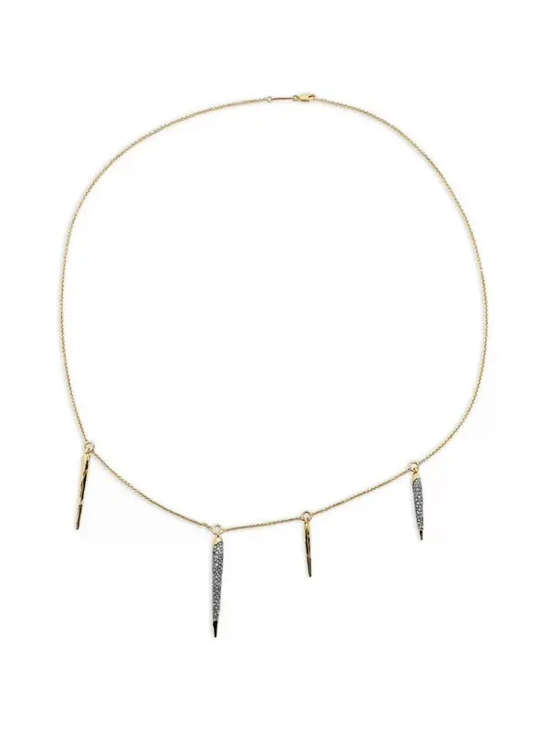 Alexis Bittar Solanales Stationed Spear Crystal Necklace - Gold