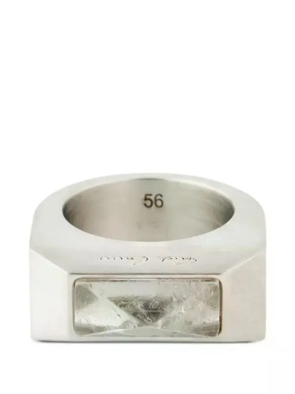 Rick Owens Crystal Pyramid Ring - Silver