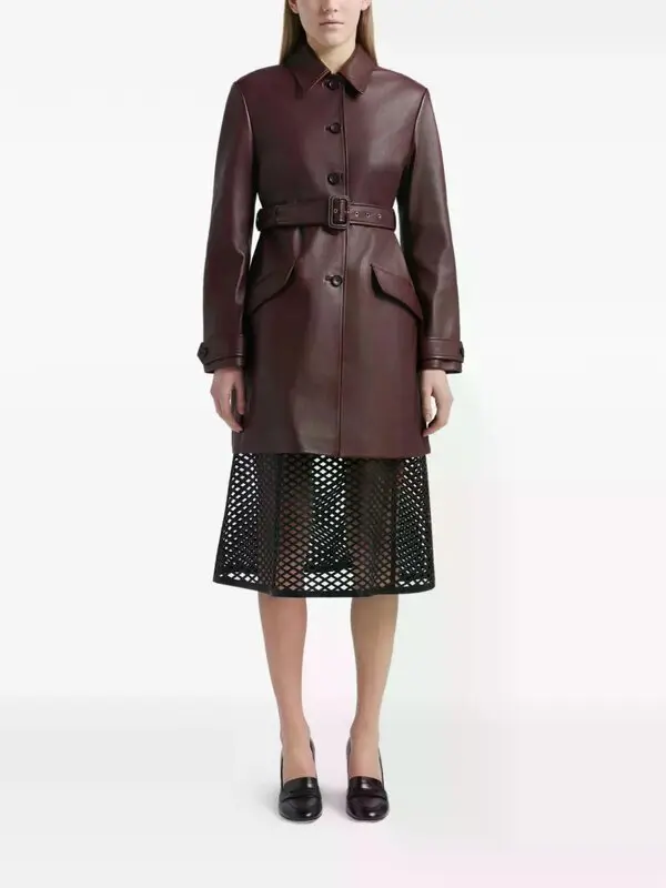 Bally Belted Leather Coat