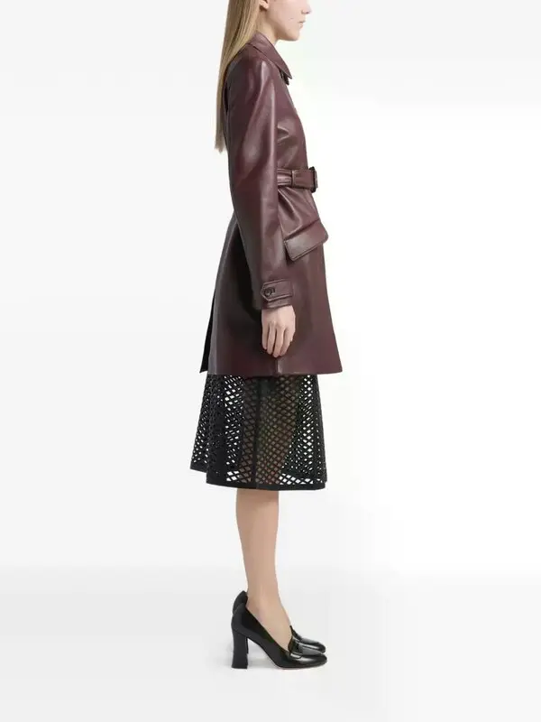Bally Belted Leather Coat