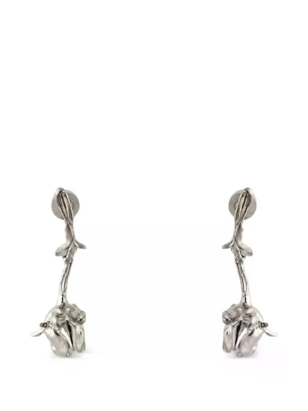 Marni Rose-bud Stud Earrings - Silver