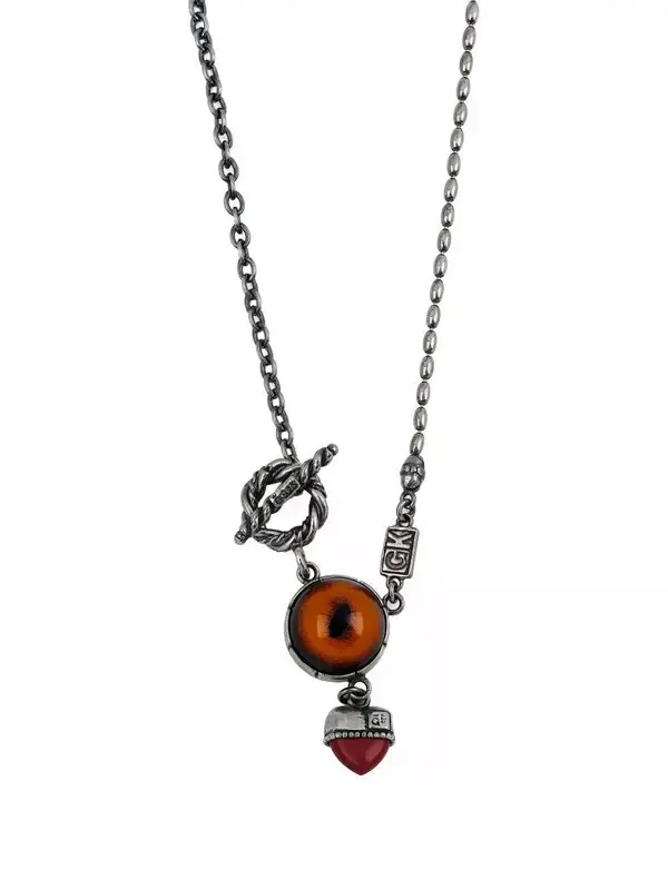 GEM KINGDOM Eye Heart Pendant Necklace
