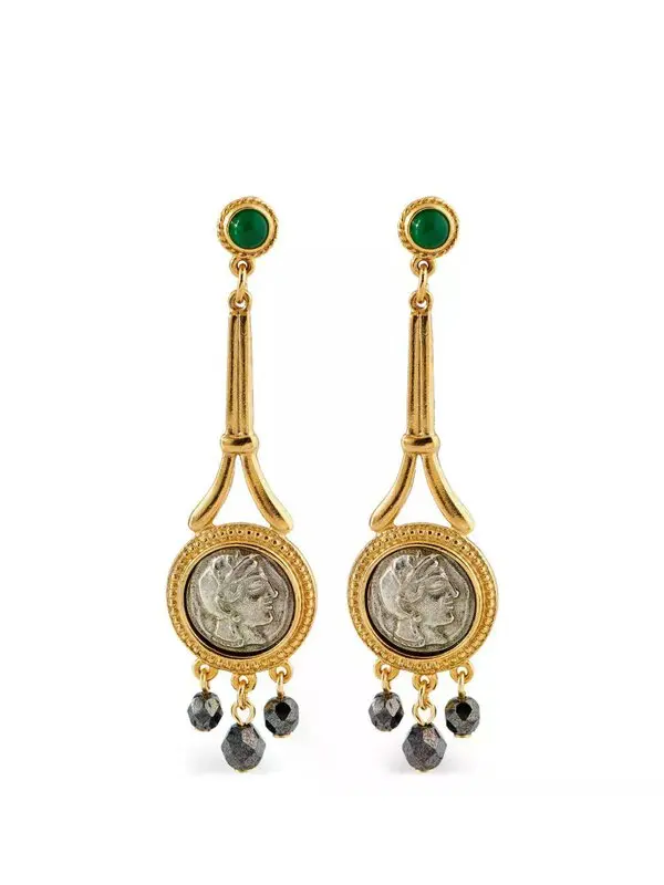 BEN-AMUN Embellished Drop Earrings - Gold