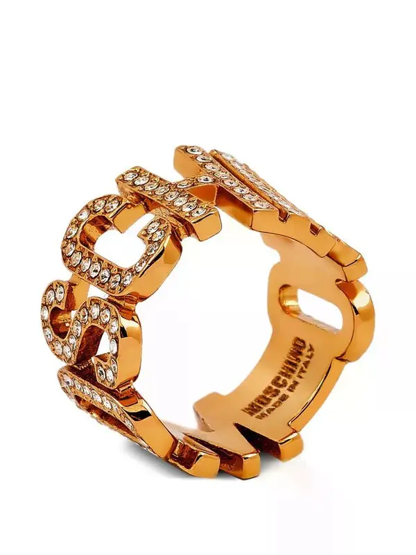 Moschino Crystal-embellished Band Ring