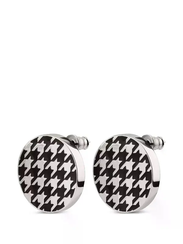 LUTA Houndstooth Stud Earrings - Black