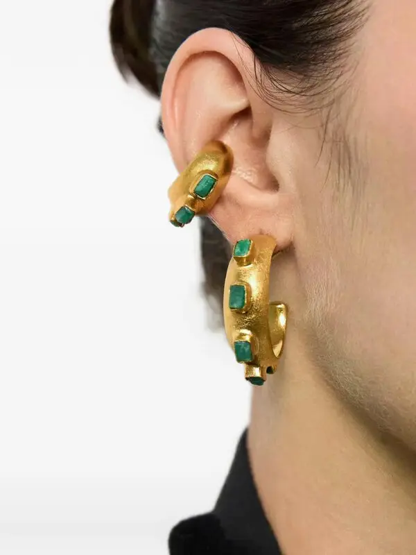 FENOMENA Emerald Hoop Earrings