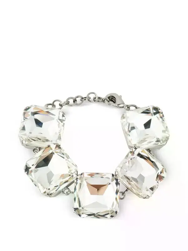 Moschino Crystal-embellished Bracelet - Silver