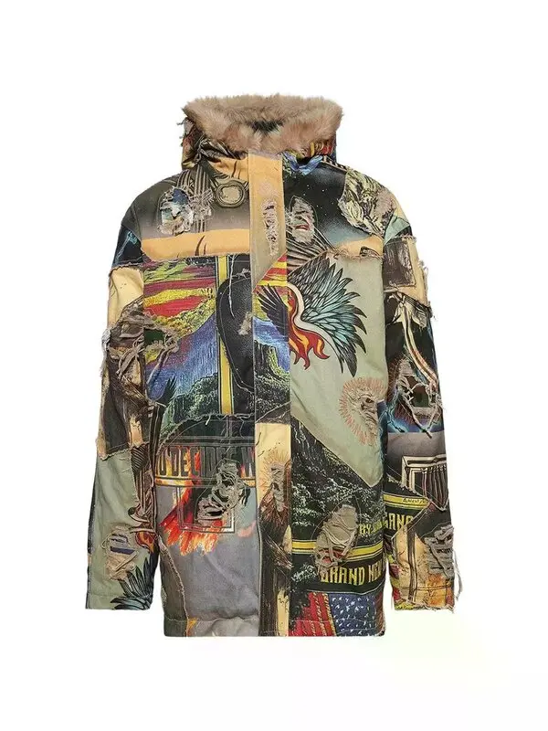 WHO DECIDES WAR BY EV BRAVADO Printed Parka