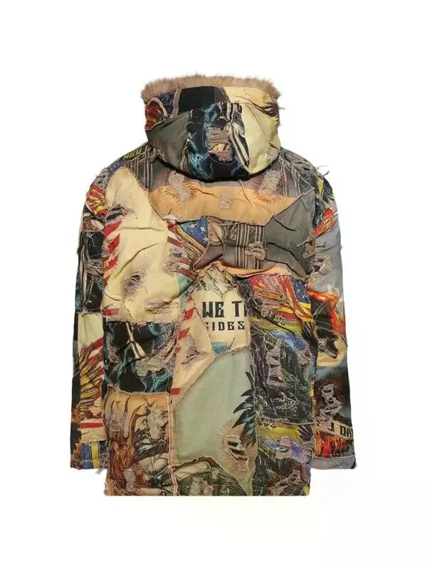 WHO DECIDES WAR BY EV BRAVADO Printed Parka