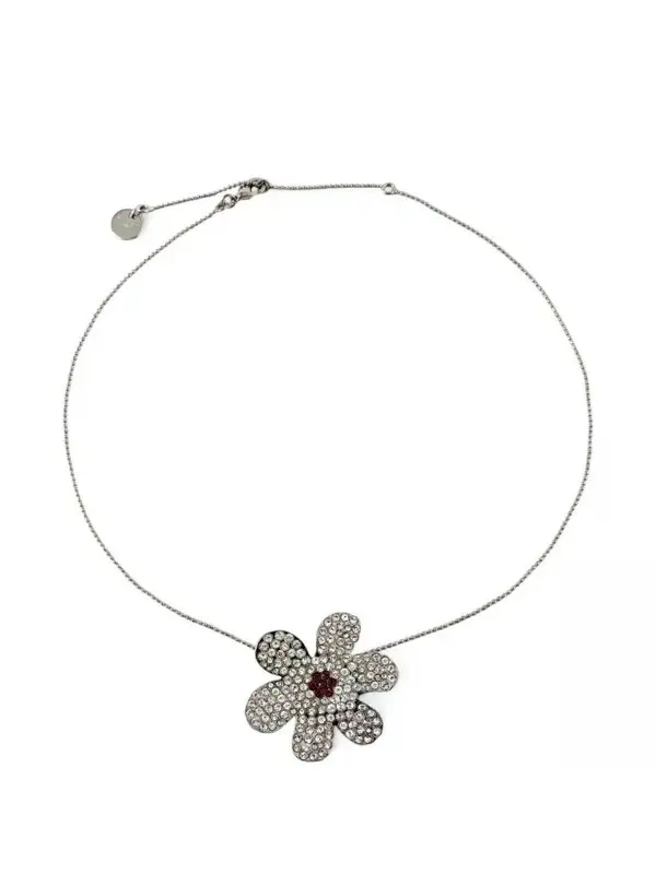 Marni Flower Pendant Chain Necklace - Silver