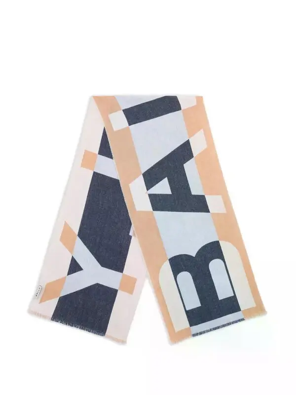 Bally Geometric-logo Scarf - Blue