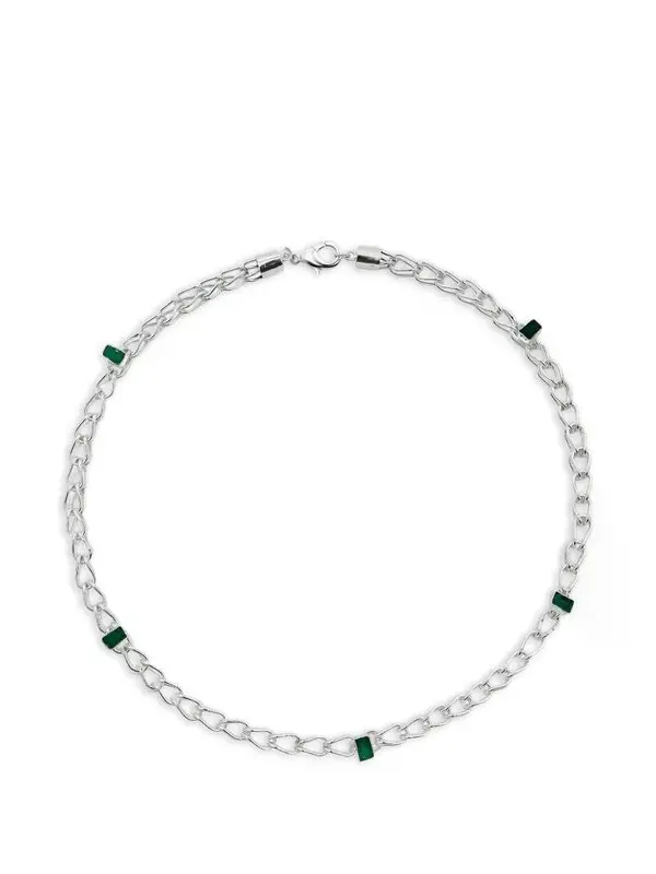 FENOMENA Chain-link Necklace With Emerald Detail