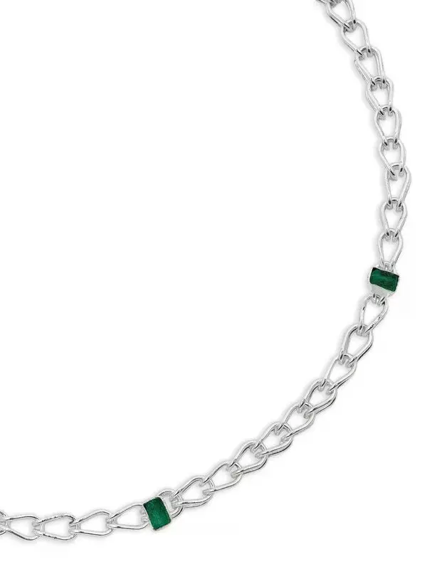 FENOMENA Chain-link Necklace With Emerald Detail