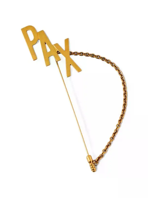 Moschino Gilded Pax Brooch - Gold