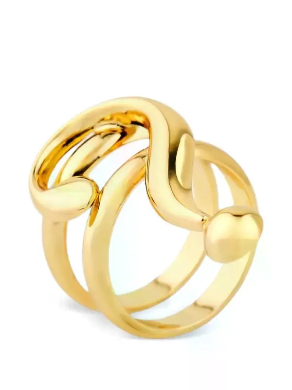 Moschino Double Band Ring With Question Mark Detail