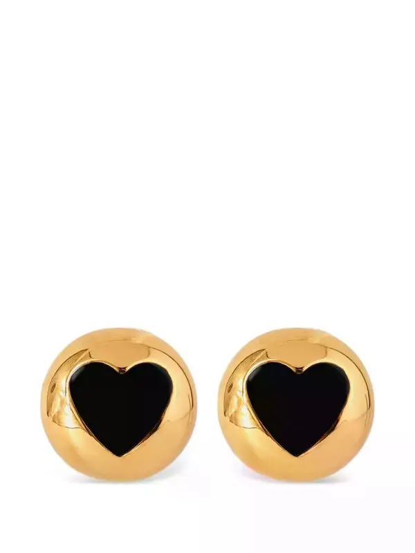 Moschino Heart-detail Clip Earrings - Gold