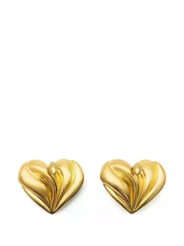 HUGO KREIT Heart-shaped Stud Earrings - Gold