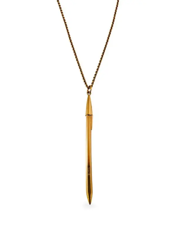 Moschino Pen Pendant Necklace - Gold