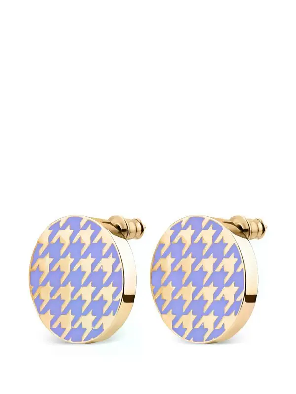 LUTA Houndstooth Enamel Stud Earrings - Gold