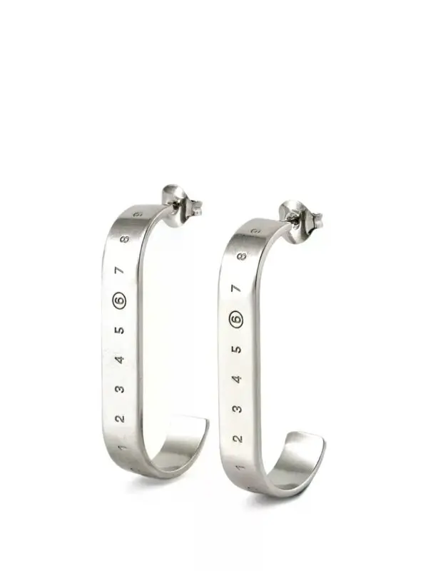 MAISON MARGIELA Logo-engraved Hoop Earrings