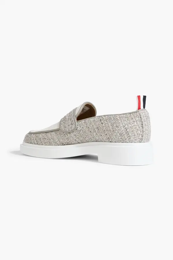 Thom Browne Tweed And Leather Loafers