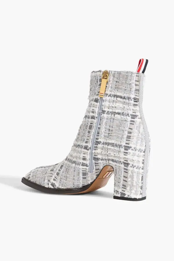 Thom Browne Prince Of Wales Chenille Tweed Ankle Boots