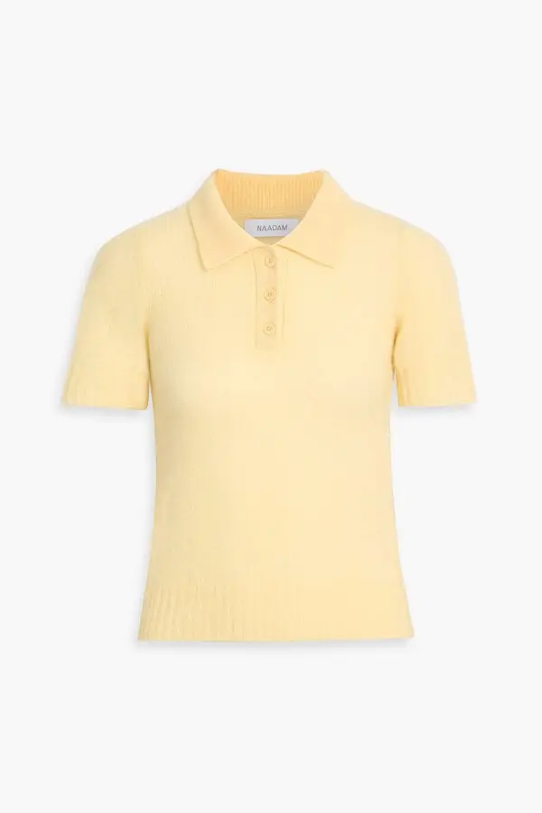 Naadam Cashmere Polo Sweater - Pastel Yellow