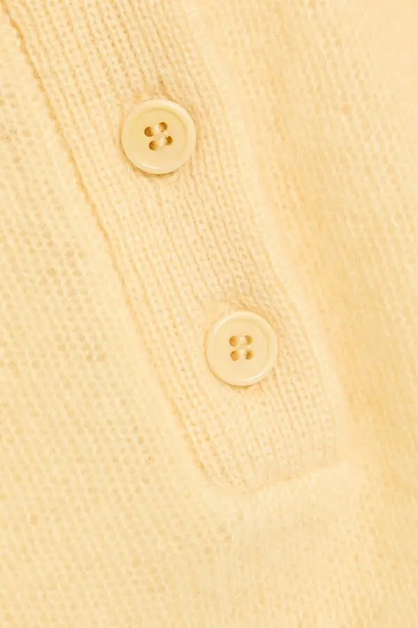 Naadam Cashmere Polo Sweater - Pastel Yellow