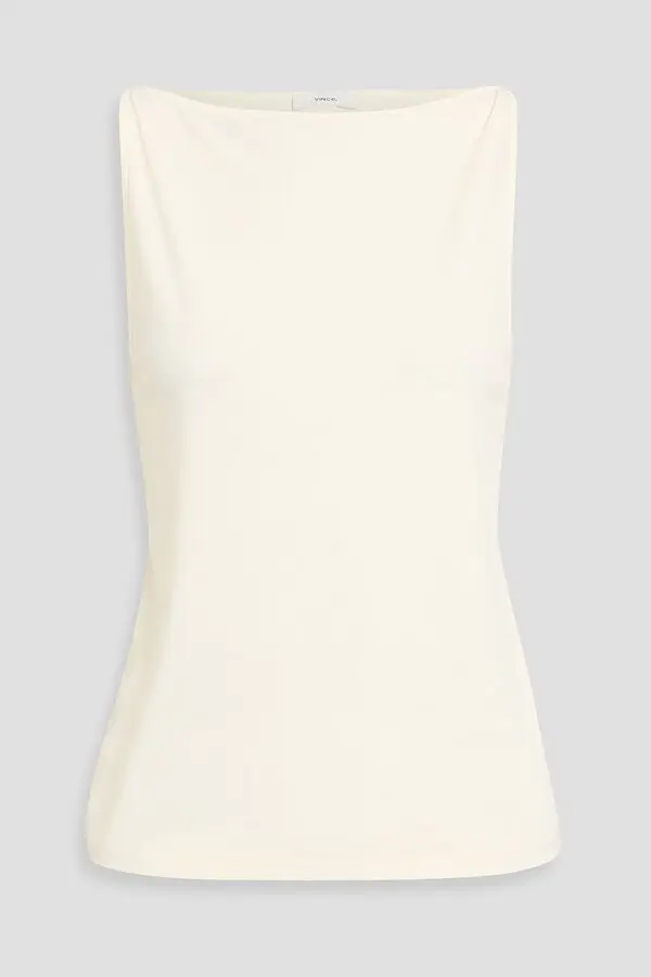 Vince Stretch-jersey Top - Ivory