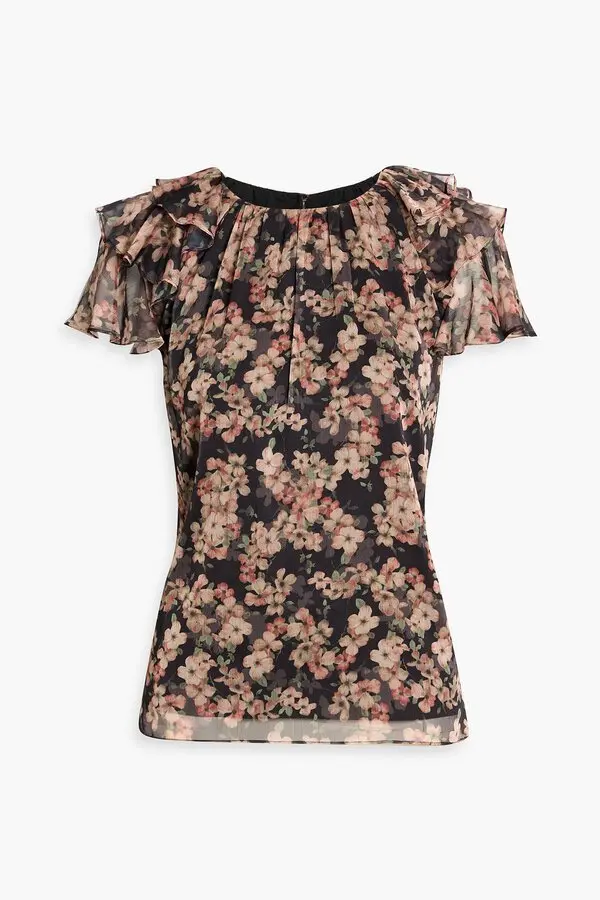 MIKAEL AGHAL Floral-print Georgette Top