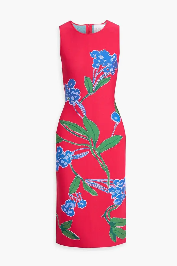Carolina Herrera Floral-jacquard Knit Dress