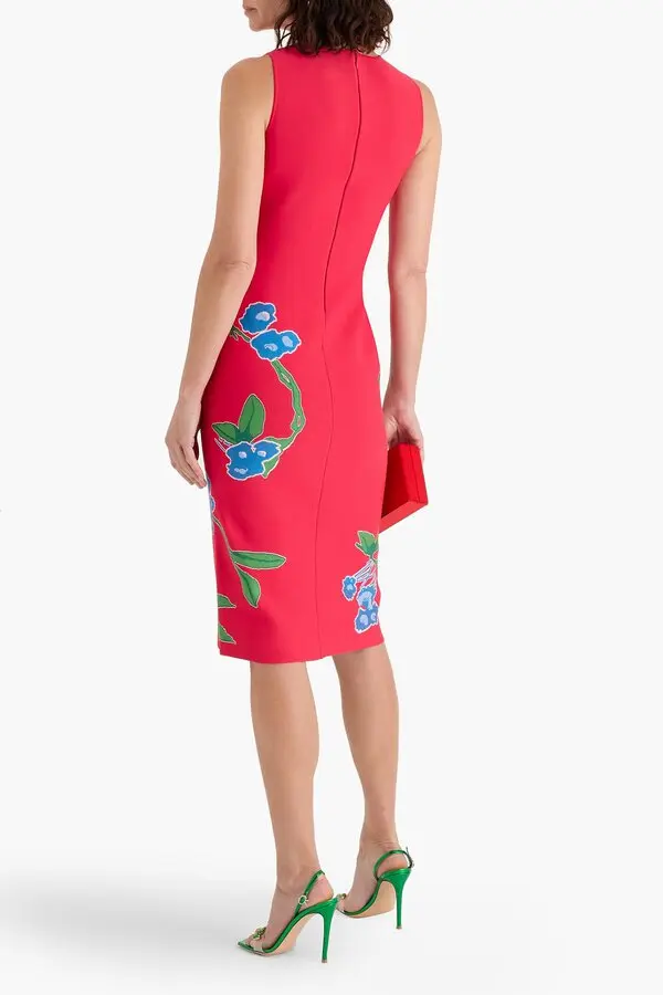 Carolina Herrera Floral-Jacquard Knit Dress In Fuchsia - 50% Off |  Editorialist