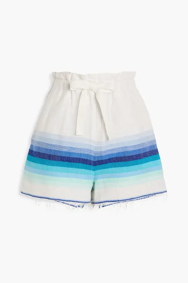 LEMLEM Teref Striped Cotton-blend Shorts