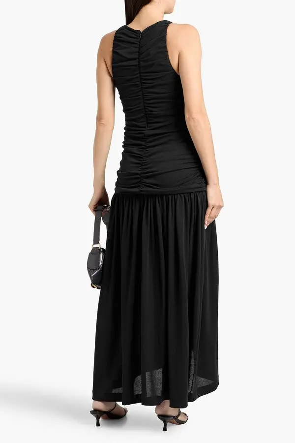 Bite Studios Ruched Cotton Maxi Dress