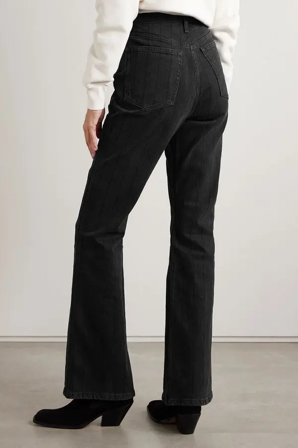 RE/DONE The Riding Striped Flared Jeans - Black