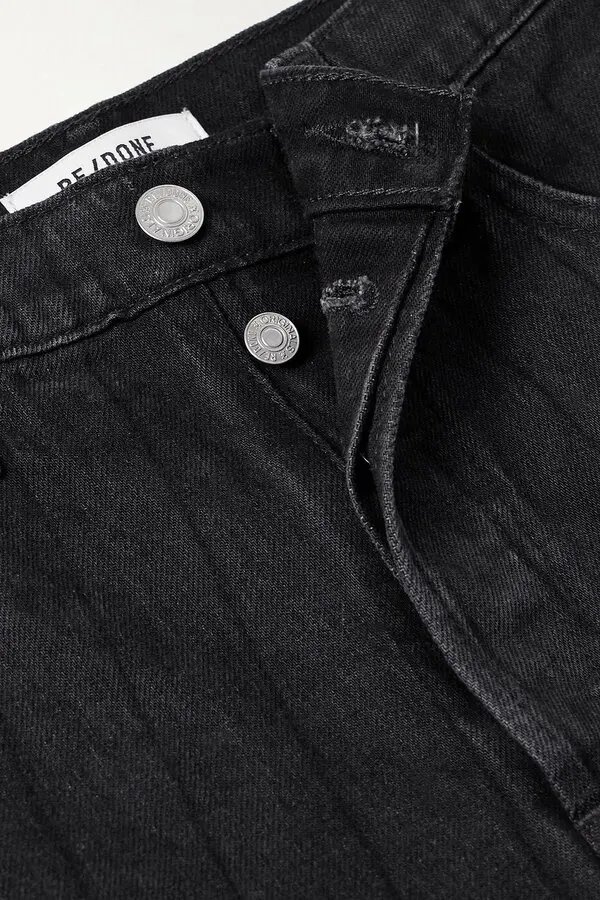 RE/DONE The Riding Striped Flared Jeans - Black