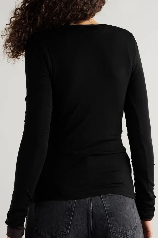 AGOLDE Faustine Lyocell-blend Henley Top