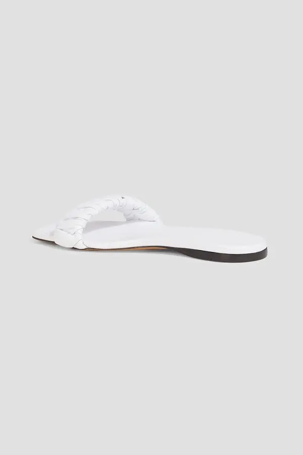 Tibi Jordan Ruched Leather Sandals