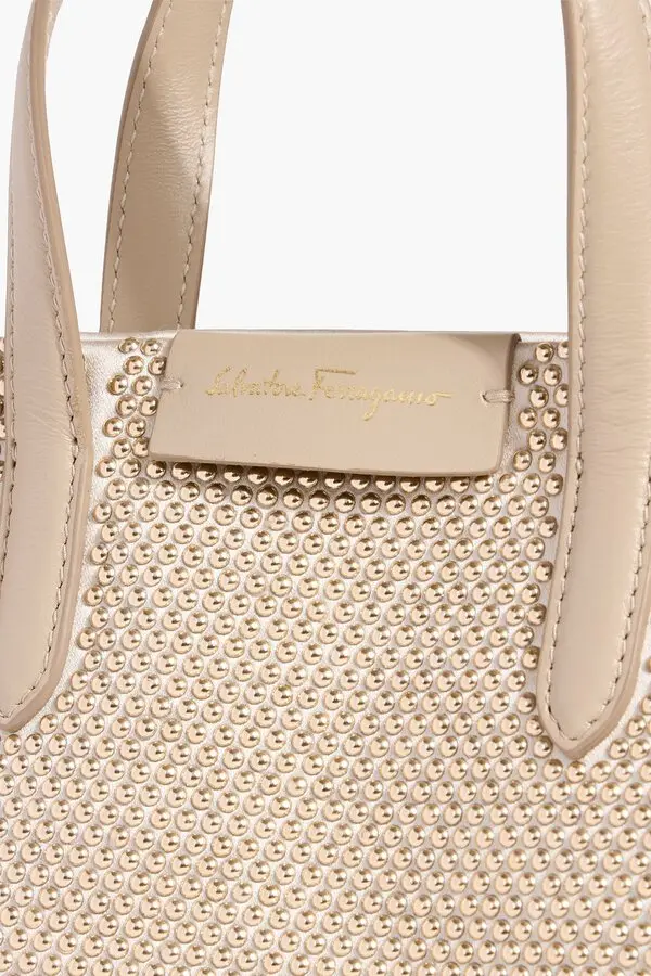 FERRAGAMO Embellished Satin Tote