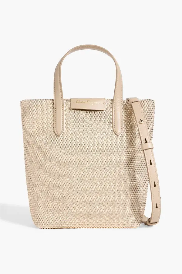 FERRAGAMO Embellished Satin Tote