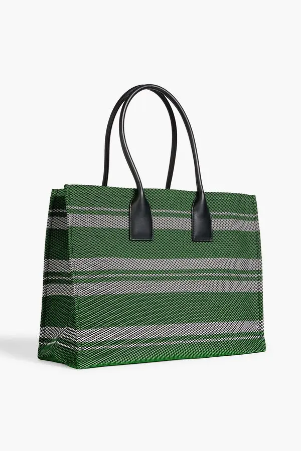 FERRAGAMO Leather-trimmed Jacquard Tote