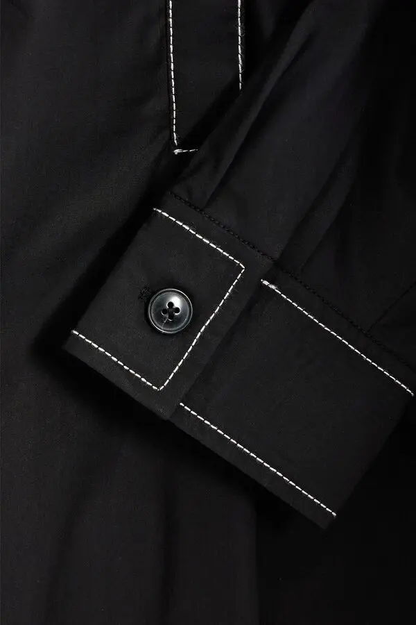 Proenza Schouler Carter Cotton-poplin Blouse - Black