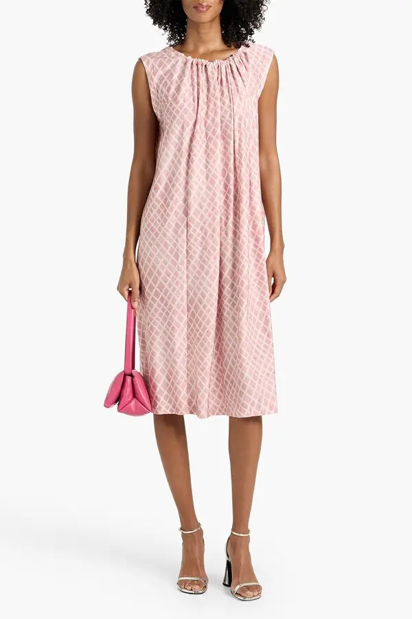 Marni Printed Satin-jersey Midi Dress