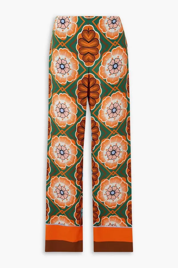 Borgo De Nor Havana Printed Wide-leg Pants - Orange