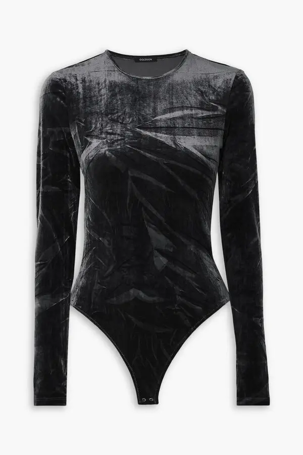 GOLDSIGN The Wheeler Stretch-velvet Bodysuit