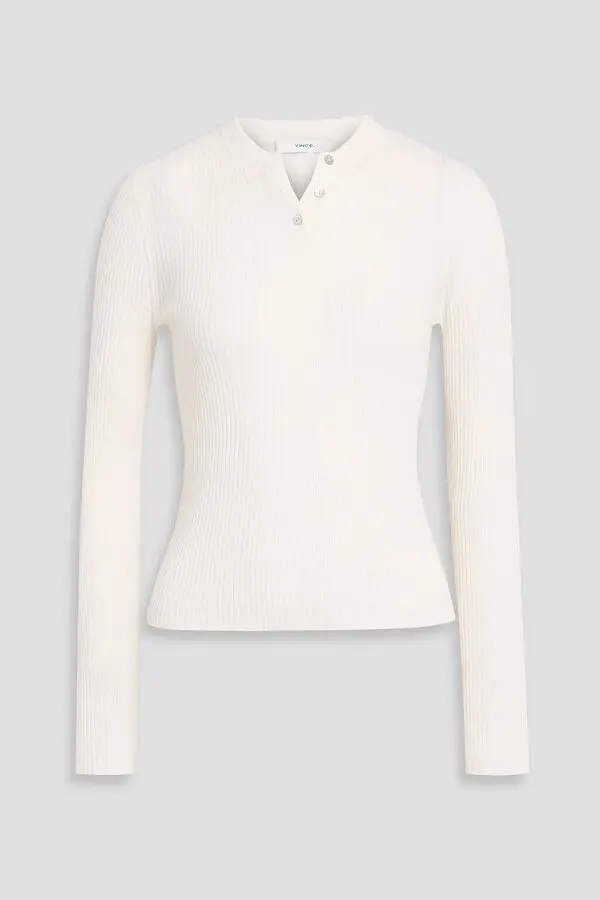 Vince Ribbed Cashmere And Silk-blend Sweater