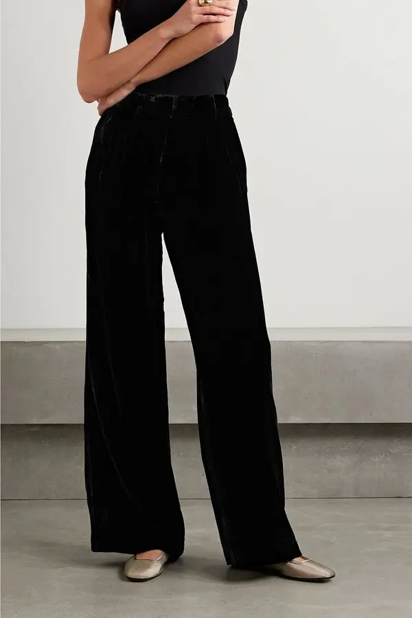 Ulla Johnson Veronica Velvet Wide-leg Pants